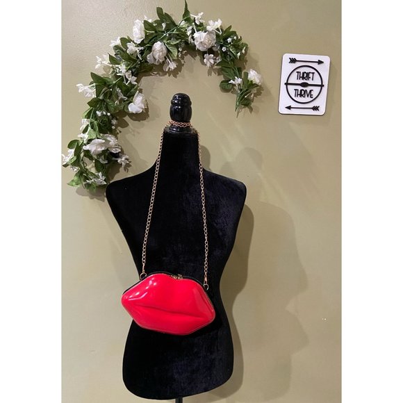 Bags | Shut Your Mouth Hot Red Lips Purse | Poshmark